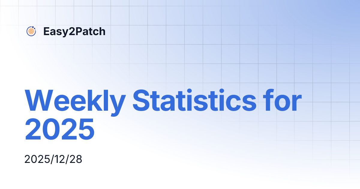 Weekly Statistics for 2025 | Easy2Patch